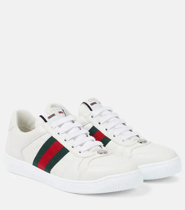 Gucci Screener Leather Sneakers - White