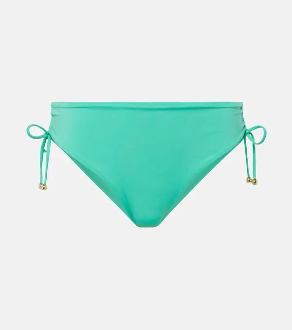 Max Mara Ruched High-rise Bikini Bottom - Blue