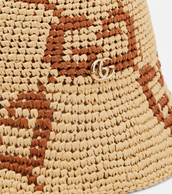 Gucci Gg Raffia-effect Cloche Hat
