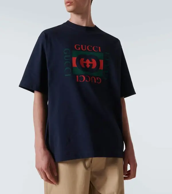 Gucci Interlocking G-Print T-Shirt - Blue | Editorialist
