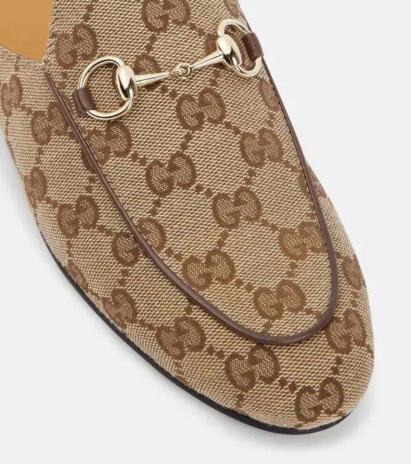 Gucci Princetown Gg Canvas Mules - Brown