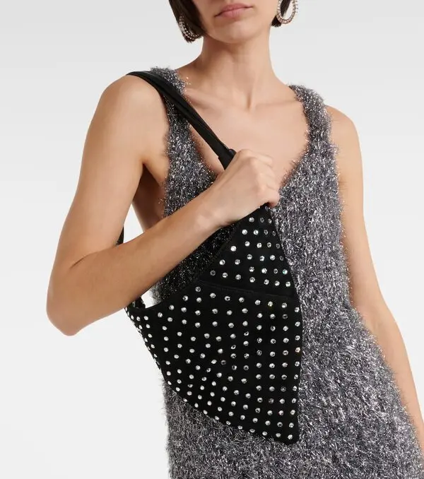 Amina Muaddi Cameron Embellished Shoulder Bag