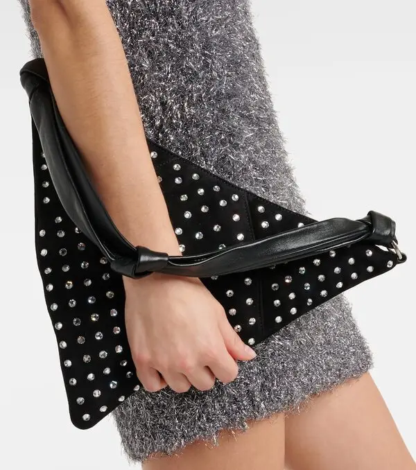 Amina Muaddi Cameron Embellished Shoulder Bag