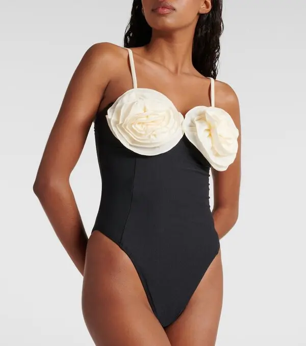SAME Floral-appliqué High-rise Swimsuit