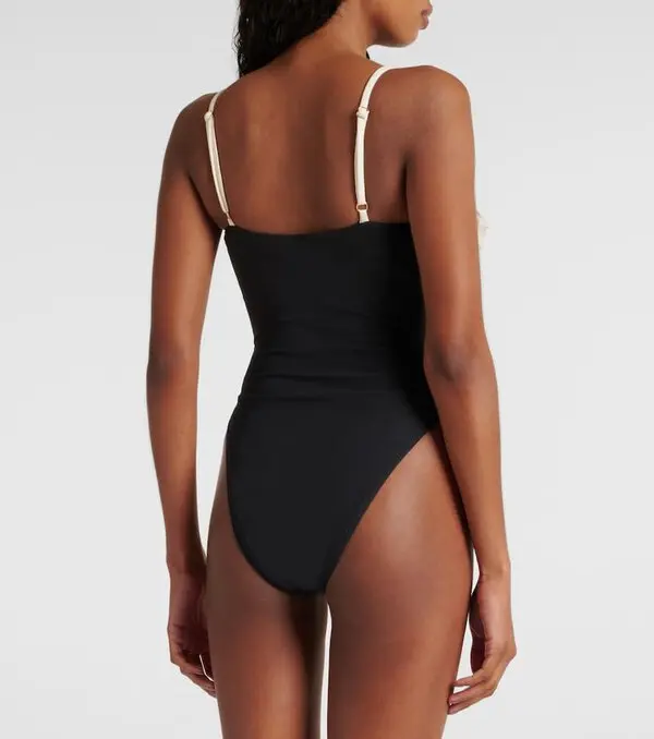 SAME Floral-appliqué High-rise Swimsuit