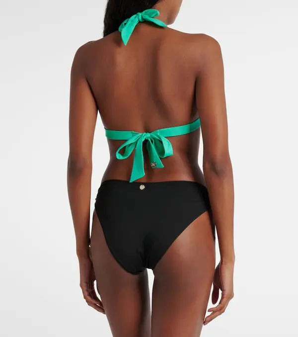 Max Mara Ruched High-rise Bikini Bottoms - Black