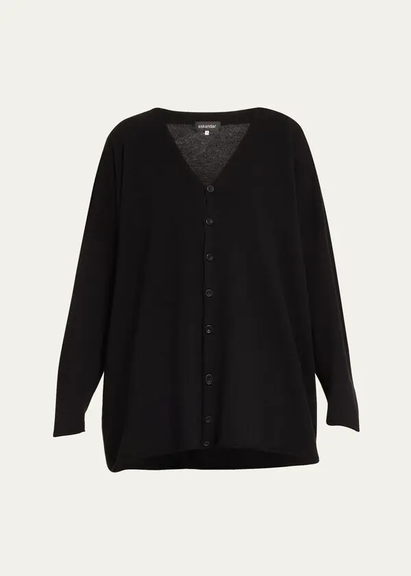 Eskandar A-line V-neck Cashmere Cardigan