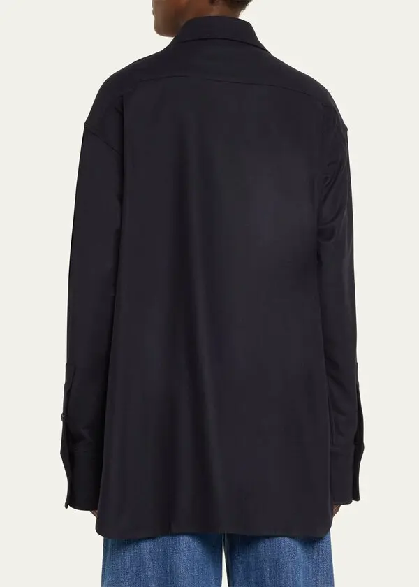 SETCHU Oversized Wool Cashmere Button-down Top
