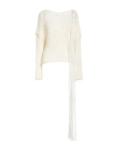 Isabel Benenato Crewneck Medium Knit Sweater - White