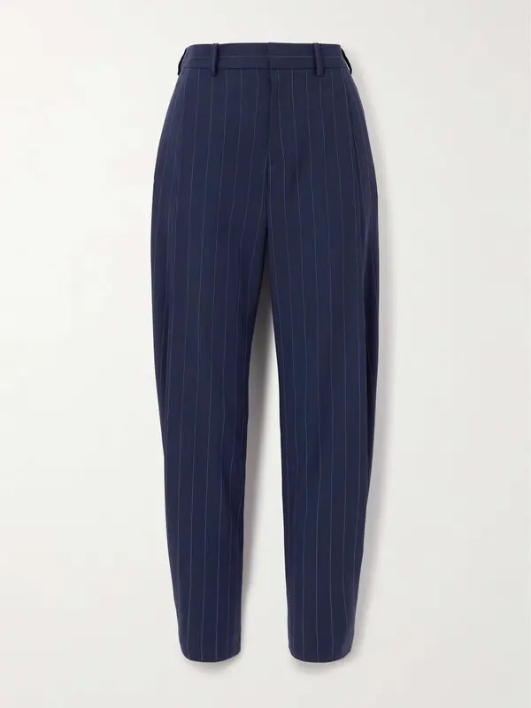 Ralph Lauren Cassidy Striped Wool-twill Pants - Navy