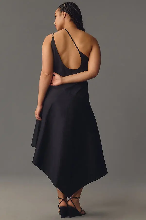 YUKIKO NORITAKE Asymmetric Floral Midi Dress - Black