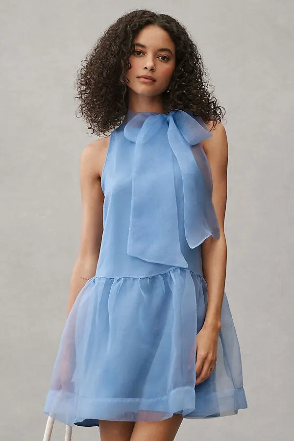 open lace back dress Ganni Organza Mini Dress – MAYFEYR