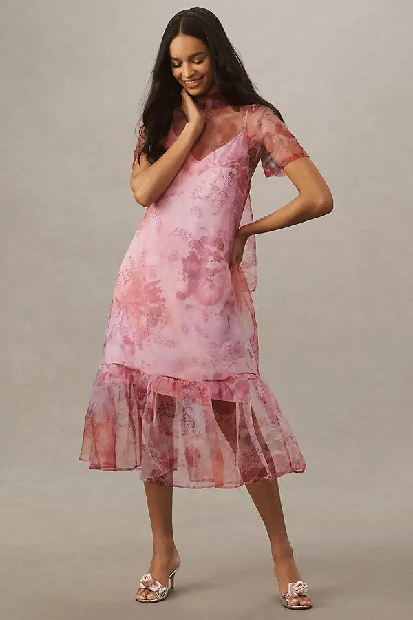 open lace back dress BHLDN Marchesa Notte Greer Gown - Blush