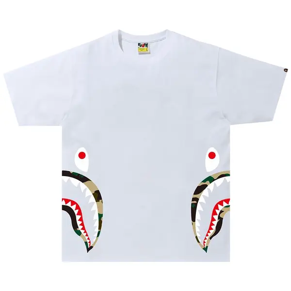 A BATHING APE 1st Camo Side Shark Tee - White