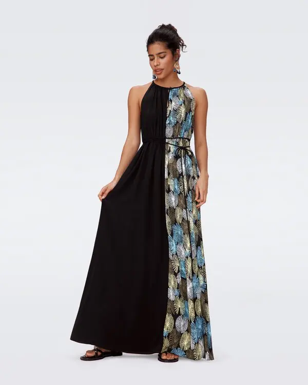 Diane Von Furstenberg Darla Maxi Dress In Fireworks Black - 60% Off |  Editorialist