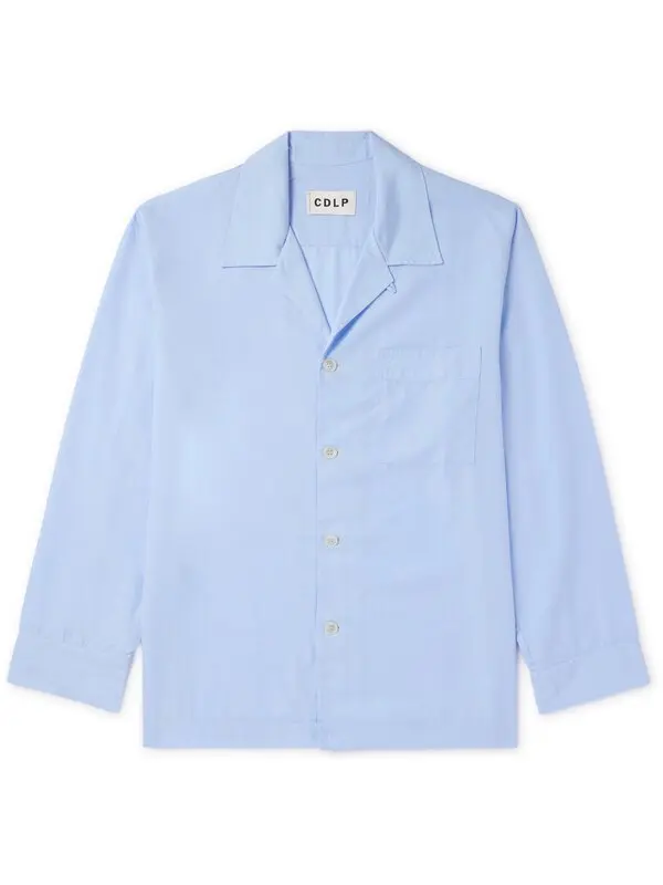 CDLP Camp-collar Lyocell Pyjama Shirt - Blue