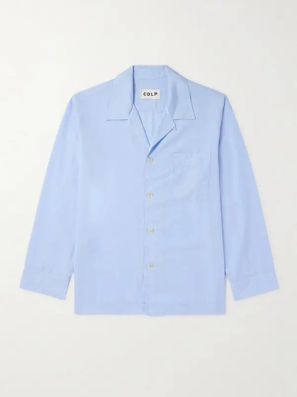 CDLP Camp-collar Lyocell Pyjama Shirt - Blue