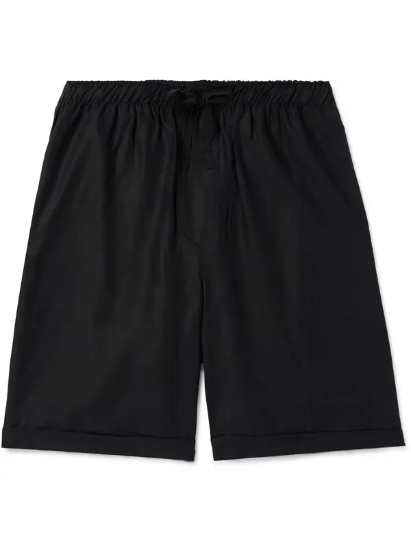 CDLP Straight-leg Lyocell Pyjama Shorts - Black