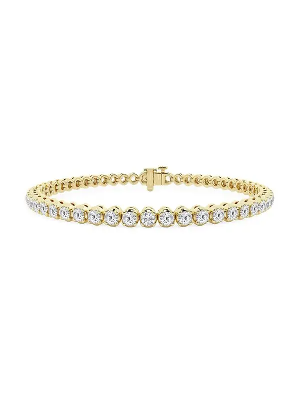 Saks Fifth Avenue Collection 14k Yellow Gold & Round Lab-grown Diamond 4-prong Tennis Bracelet/2.00-15.00 Tcw - 4 Tcw