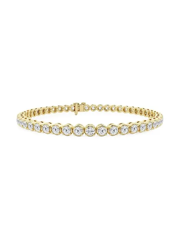 Saks Fifth Avenue Collection 14k Yellow Gold & Round Lab-grown Diamond 4-prong Tennis Bracelet/2.00-15.00 Tcw - 5 Tcw