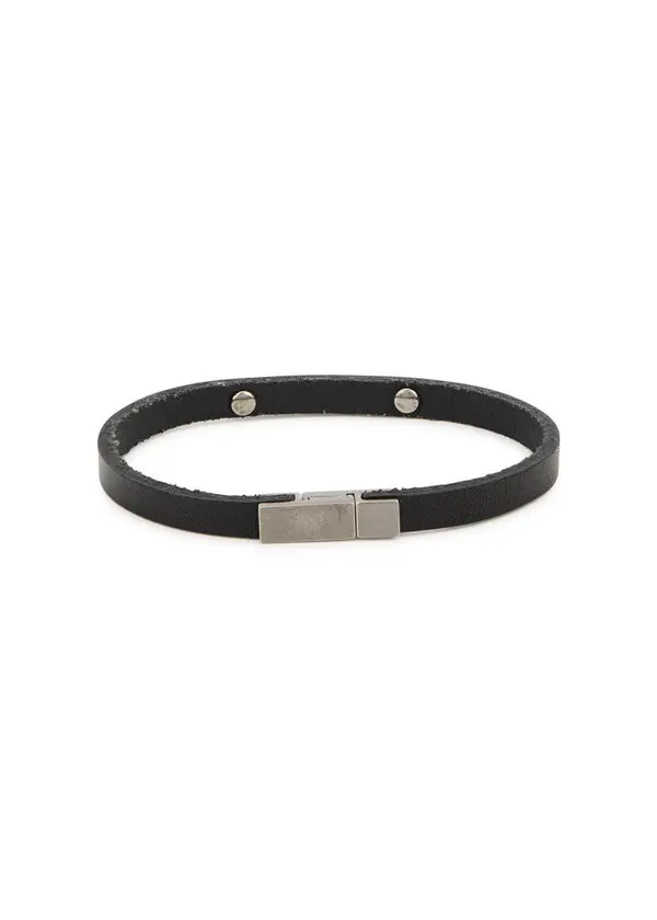 Saint Laurent Designer-engraved Leather Bracelet