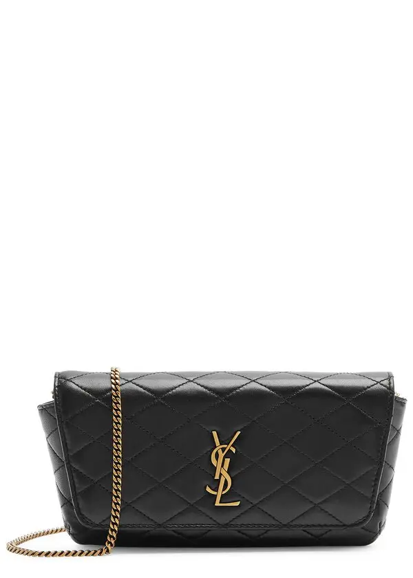 Saint Laurent Gaby Quilted Leather Wallet-on-chain