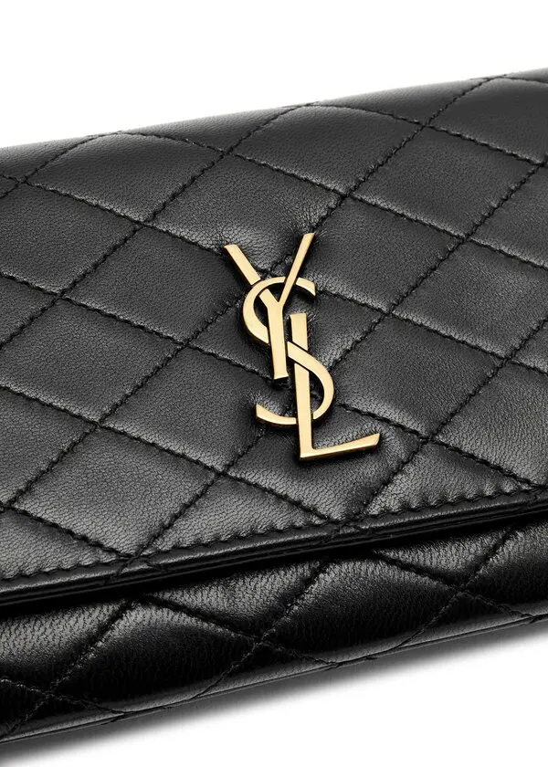 Saint Laurent Gaby Quilted Leather Wallet-on-chain