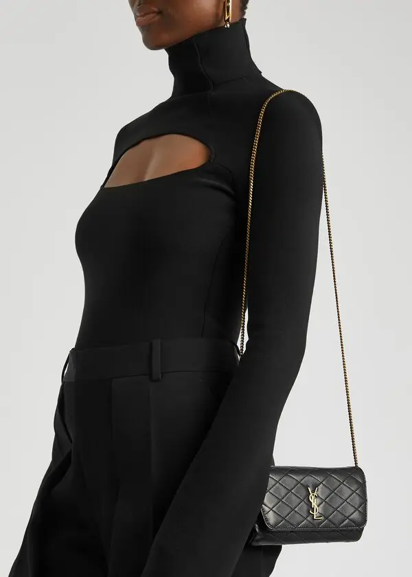 Saint Laurent Gaby Quilted Leather Wallet-on-chain
