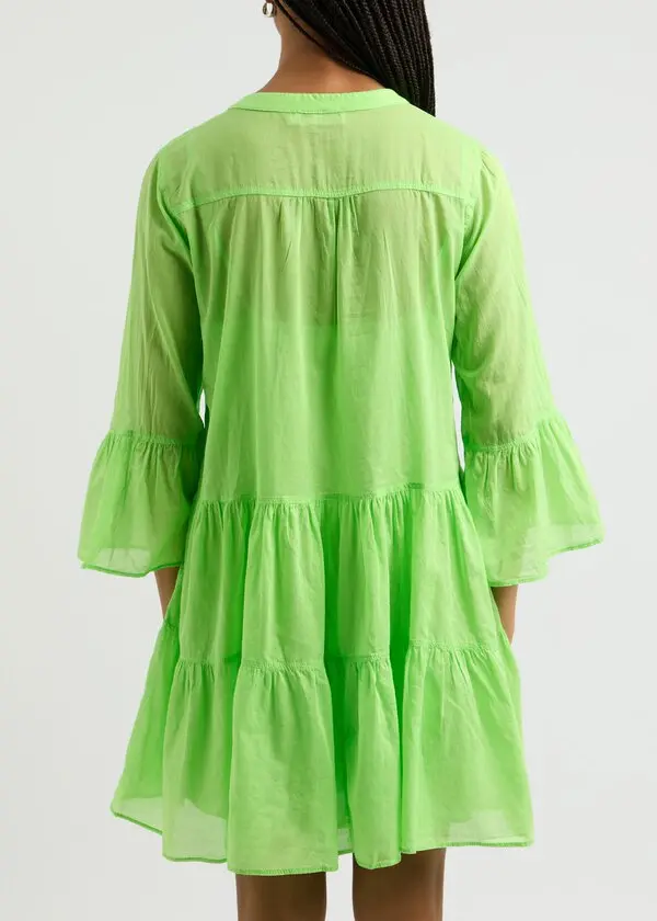 Devotion Lavrentia Tiered Mini Dress In Green - 50% Off | Editorialist