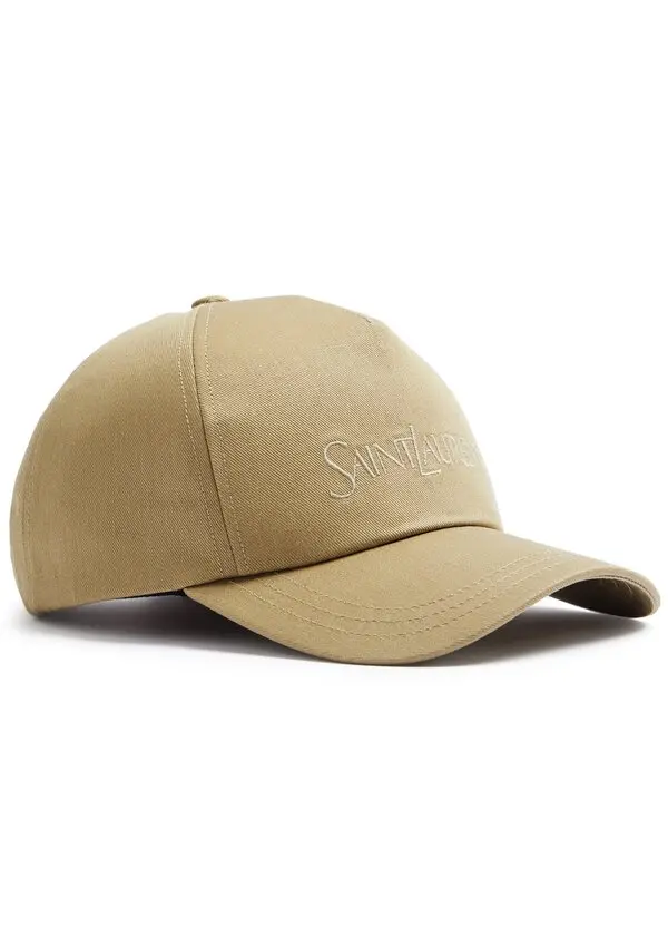 Saint Laurent Logo-embroidered Cotton-blend Cap - Beige