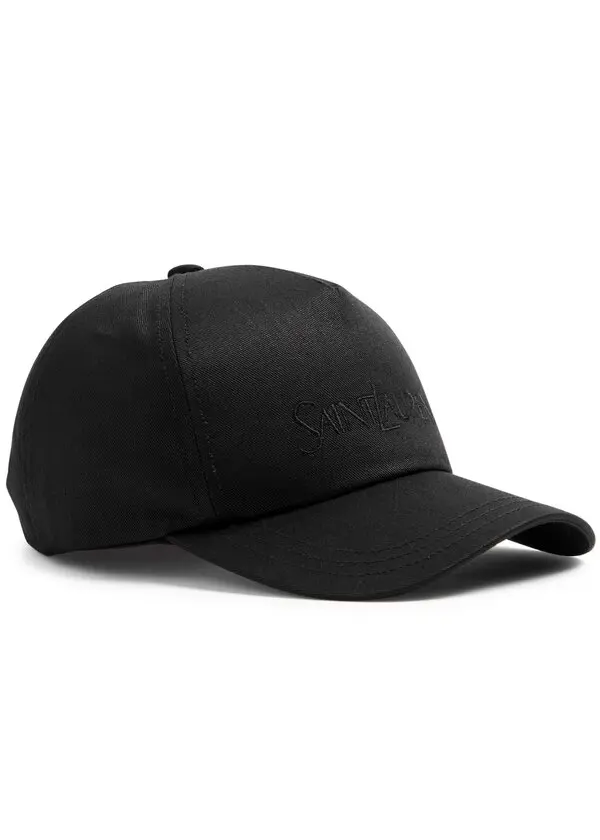 Saint Laurent Logo-embroidered Cotton-blend Cap - Black