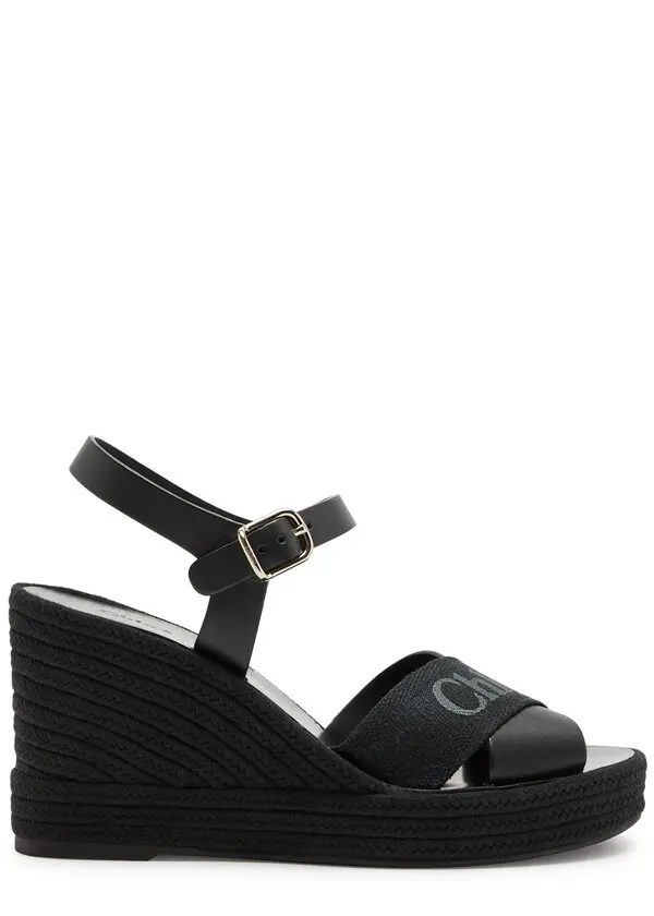 Chloé Piia 100 Leather Wedge Espadrilles