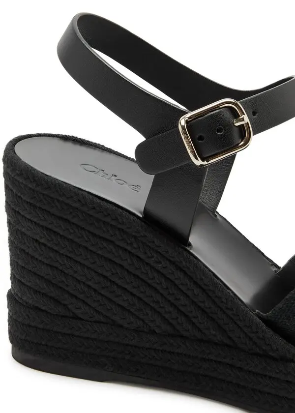 Chloé Piia 100 Leather Wedge Espadrilles