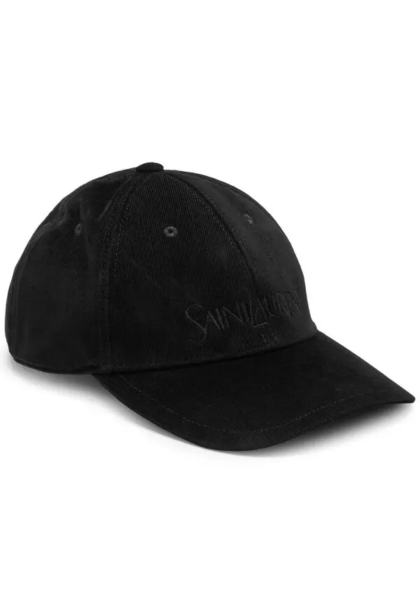Saint Laurent Logo-embroidered Cap - Black