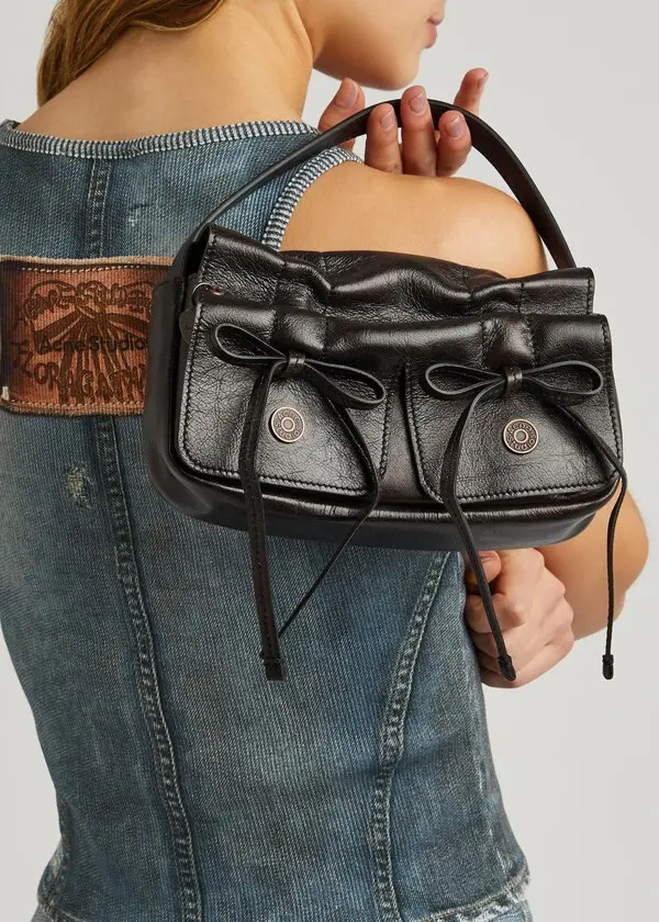 Acne Studios Rev Micro Crinkled Leather Top Handle Bag