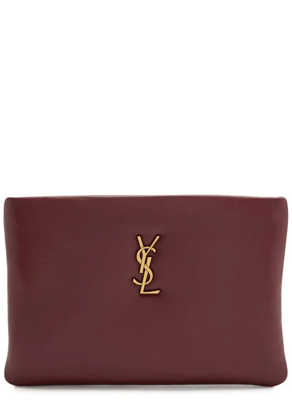 Saint Laurent Calypso Small Padded Leather Pouch - Burgundy