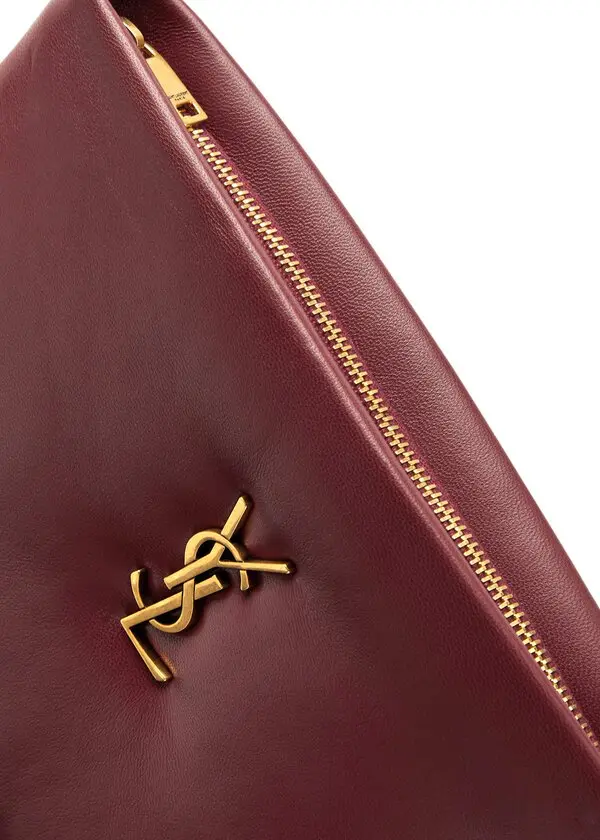 Saint Laurent Calypso Small Padded Leather Pouch - Burgundy