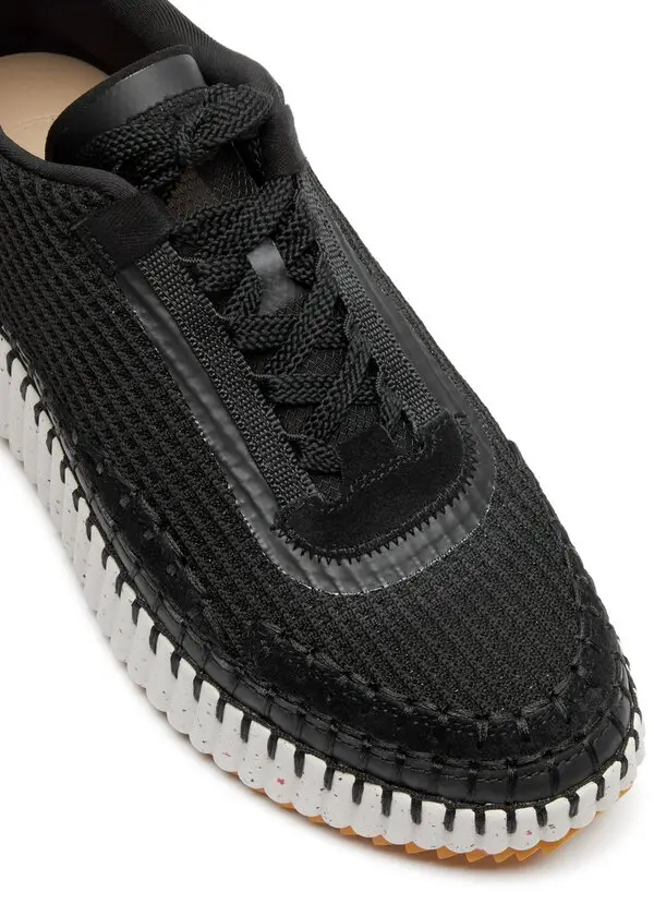 Chloé Nama Panelled Recycled Mesh Sneakers - Black