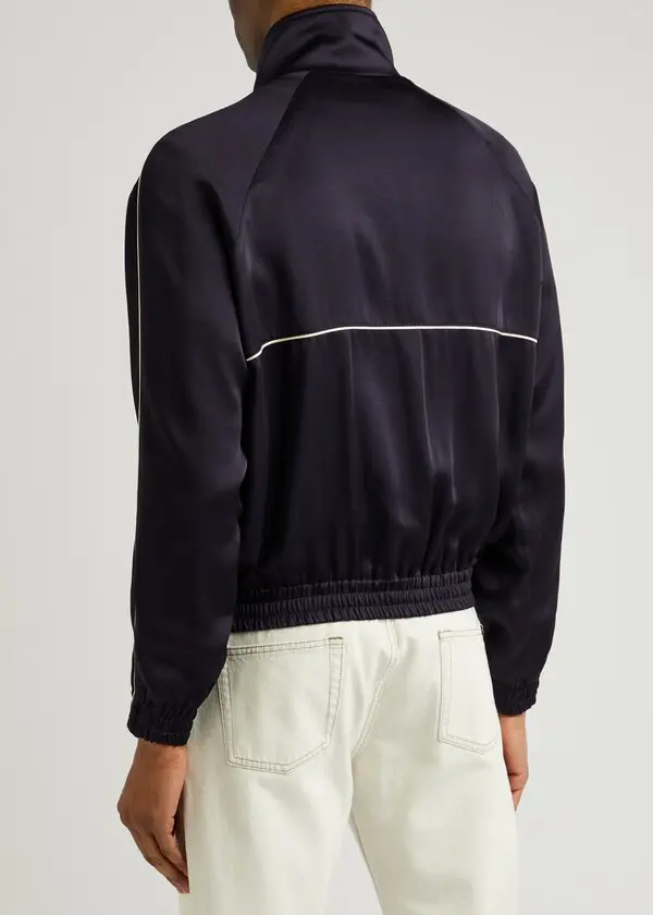 Saint Laurent Jersey Track Jacket - Dark Blue