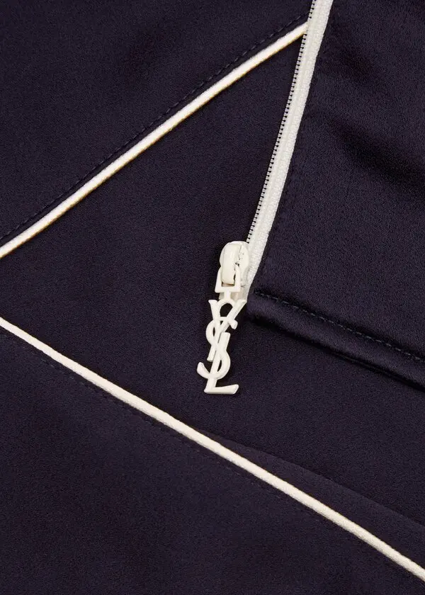 Saint Laurent Jersey Track Jacket - Dark Blue