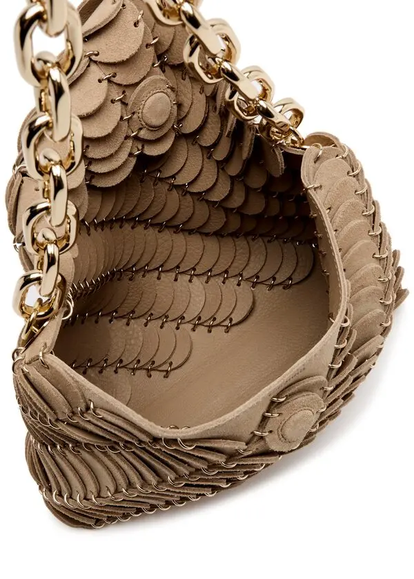 Rabanne Paco Disc Suede Shoulder Bag