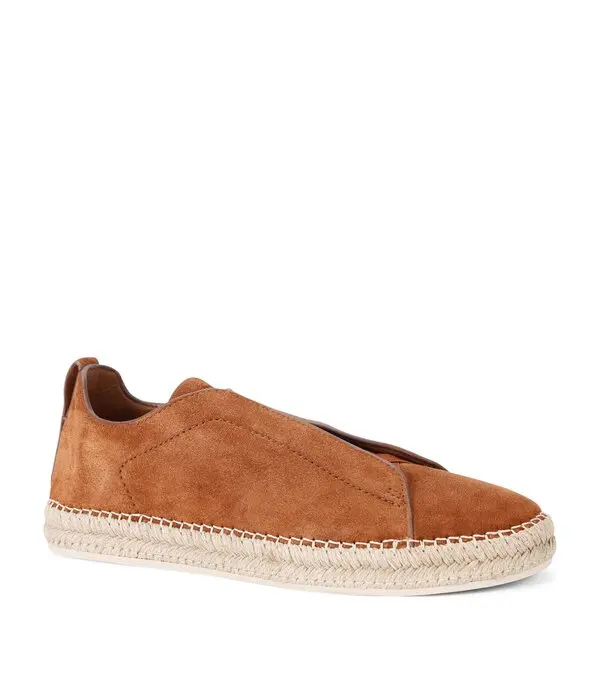 Zegna Suede Triple Stitch Espadrilles