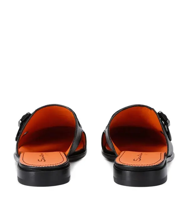 Santoni Leather Monk Slippers