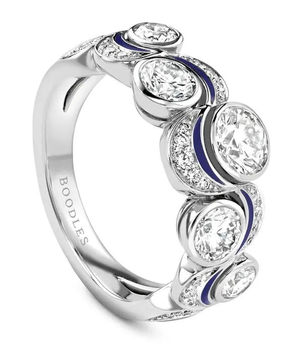 BOODLES Platinum And Diamond Over The Moon Ring - Silver