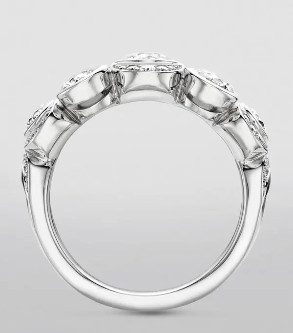 BOODLES Platinum And Diamond Over The Moon Ring