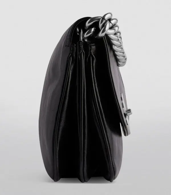 Balenciaga Medium Leather Soft Flap Shoulder Bag