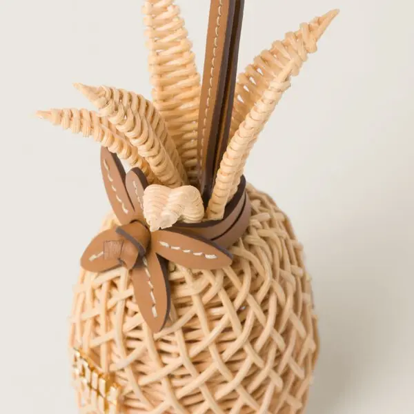 Miu Miu Wicker Pineapple Bag Charm - Natural | Editorialist