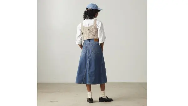 LEVI'S High-rise A-line Deconstructed Denim Skirt