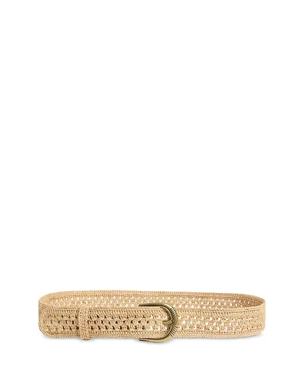 Gerard Darel Erika Crocheted Raffia Belt In Tan - 30% Off  display picture 3