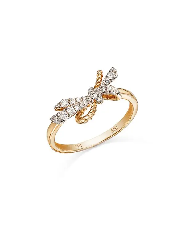 Bloomingdale'S Diamond Bow Ring - Gold